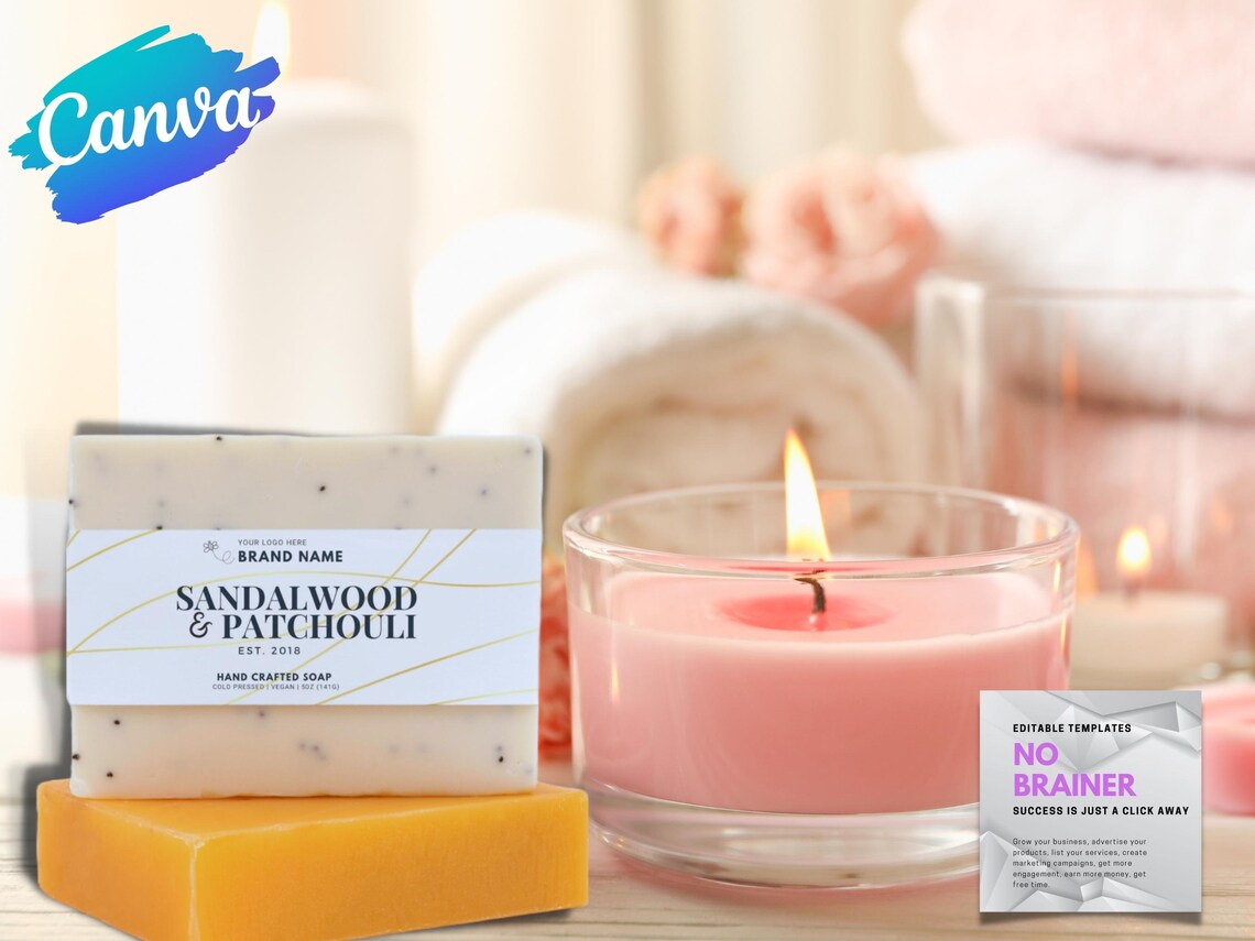 DIY Product Label. Editable Soap Label Templates. 6 Soap Bar - Etsy