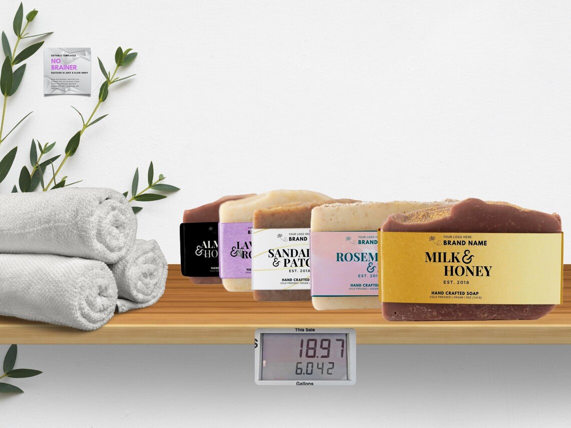 DIY Product Label. Editable Soap Label Templates. 6 Soap Bar - Etsy