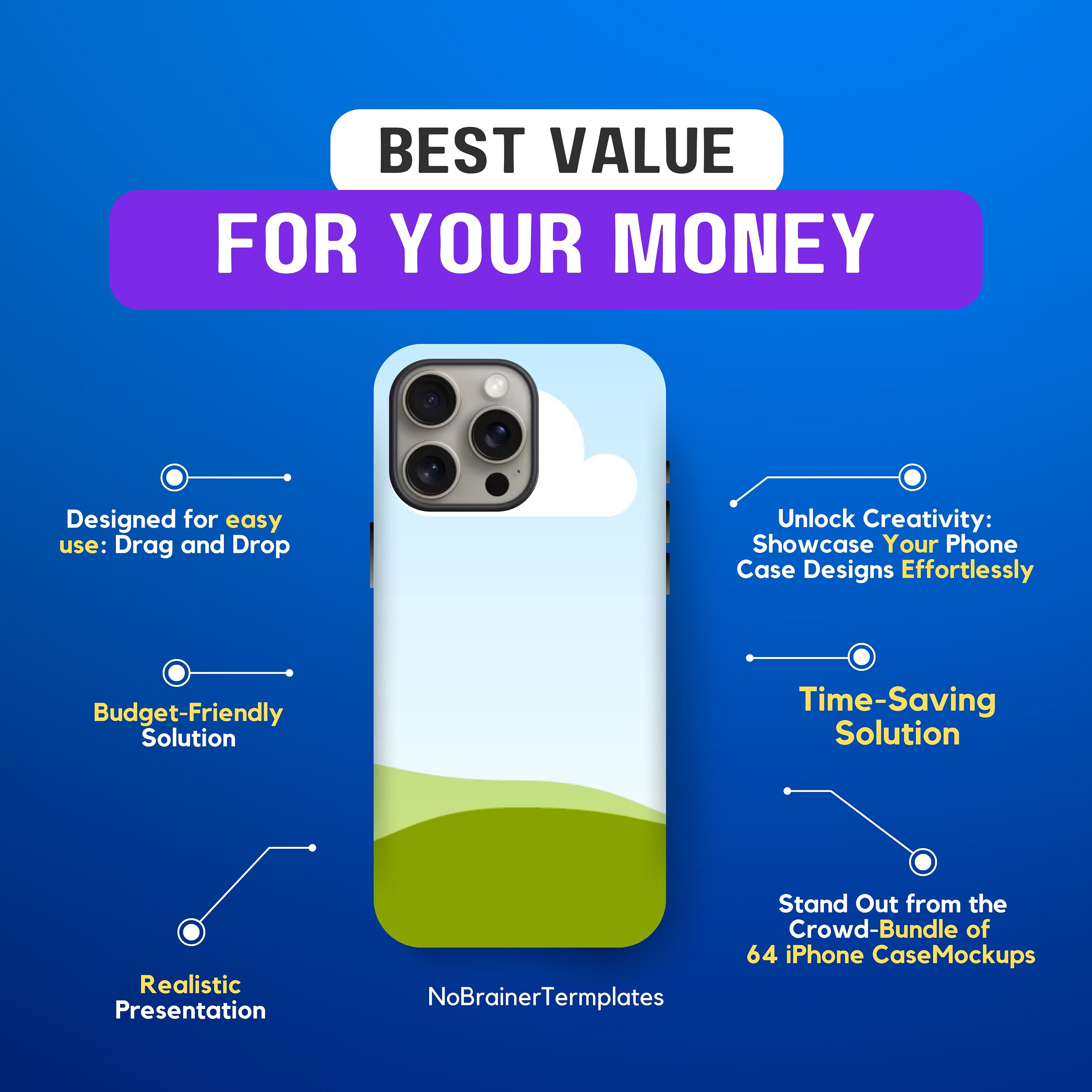 64 iPhone 15 Case Mockup Bundle Drag and Drop Canva Frame Mockup Tough ...