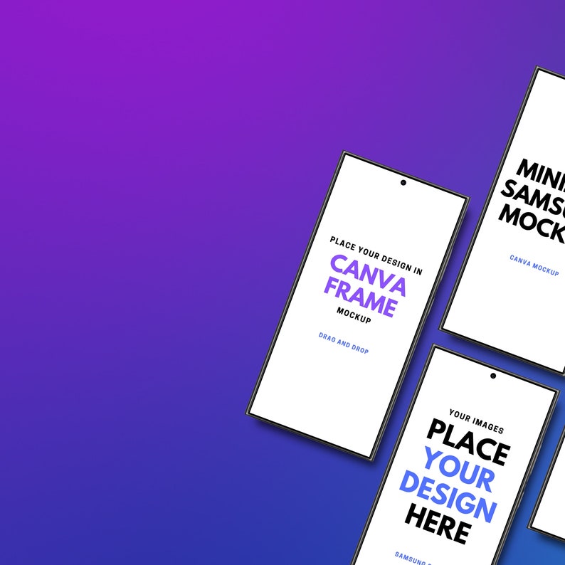 Drag and Drop Samsung S24 Ultra Screen Mockup Device Screen Canva Frame ...