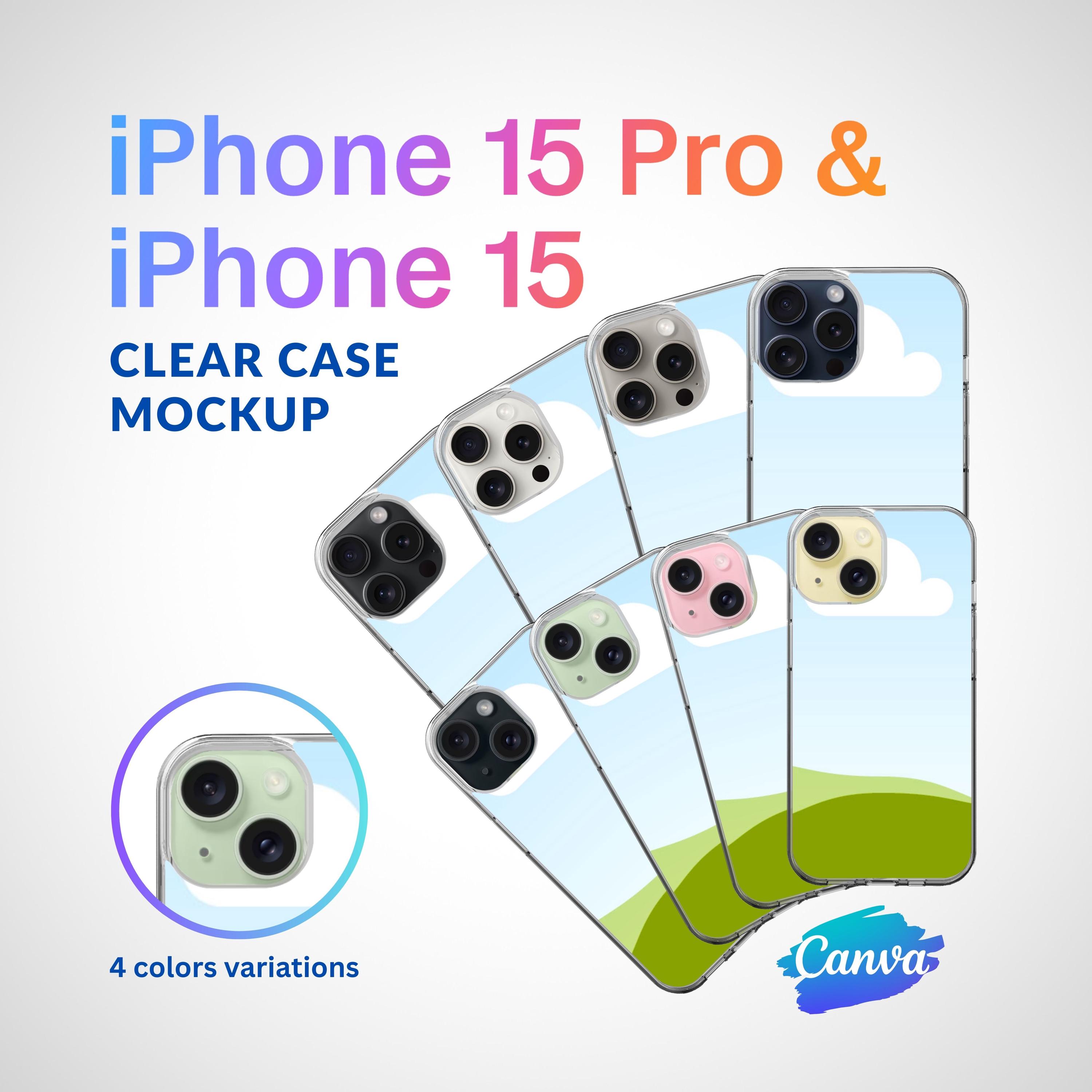 IPhone 15 Clear Silicone Case Mockup Bundle X 36 Drag and Drop Canva ...