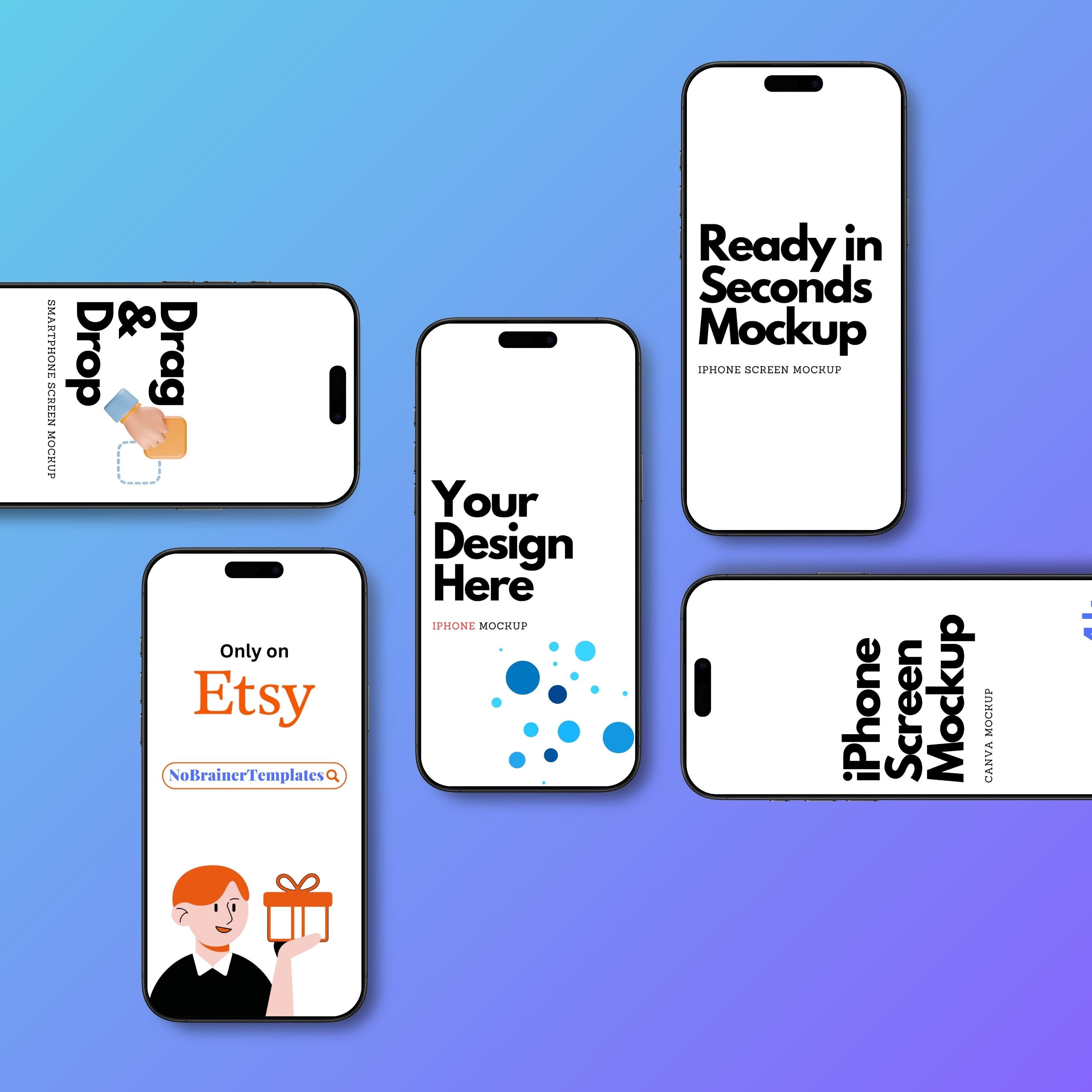 IPhone 16 to iPhone 13 Pro Max Screen Mockup Easy to Use in Canva Free ...