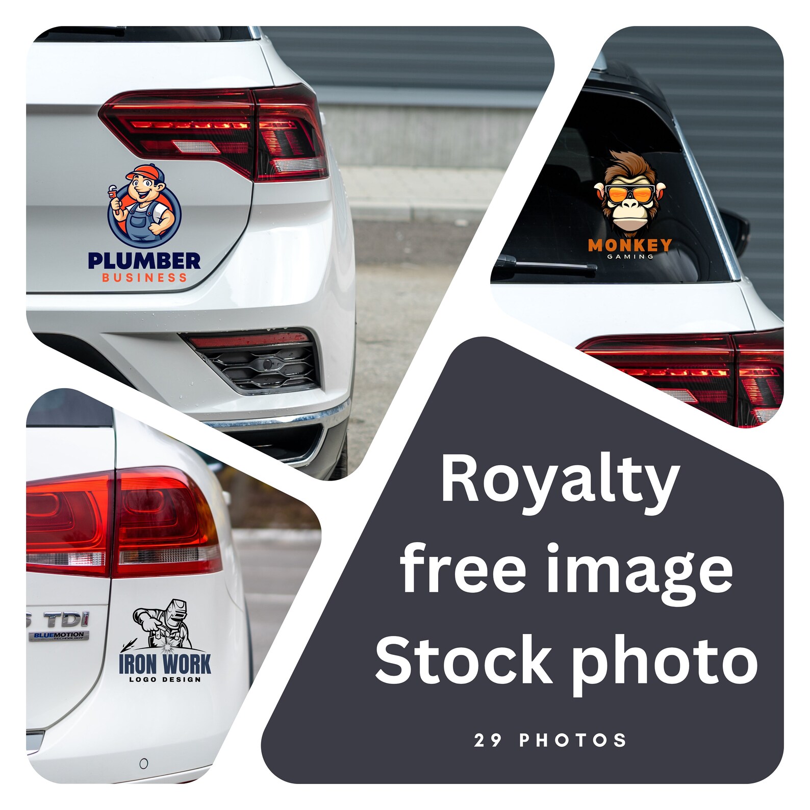 29 Bumper Sticker Mockup Photos-pick up Truck Decal Mockup | Royalty ...