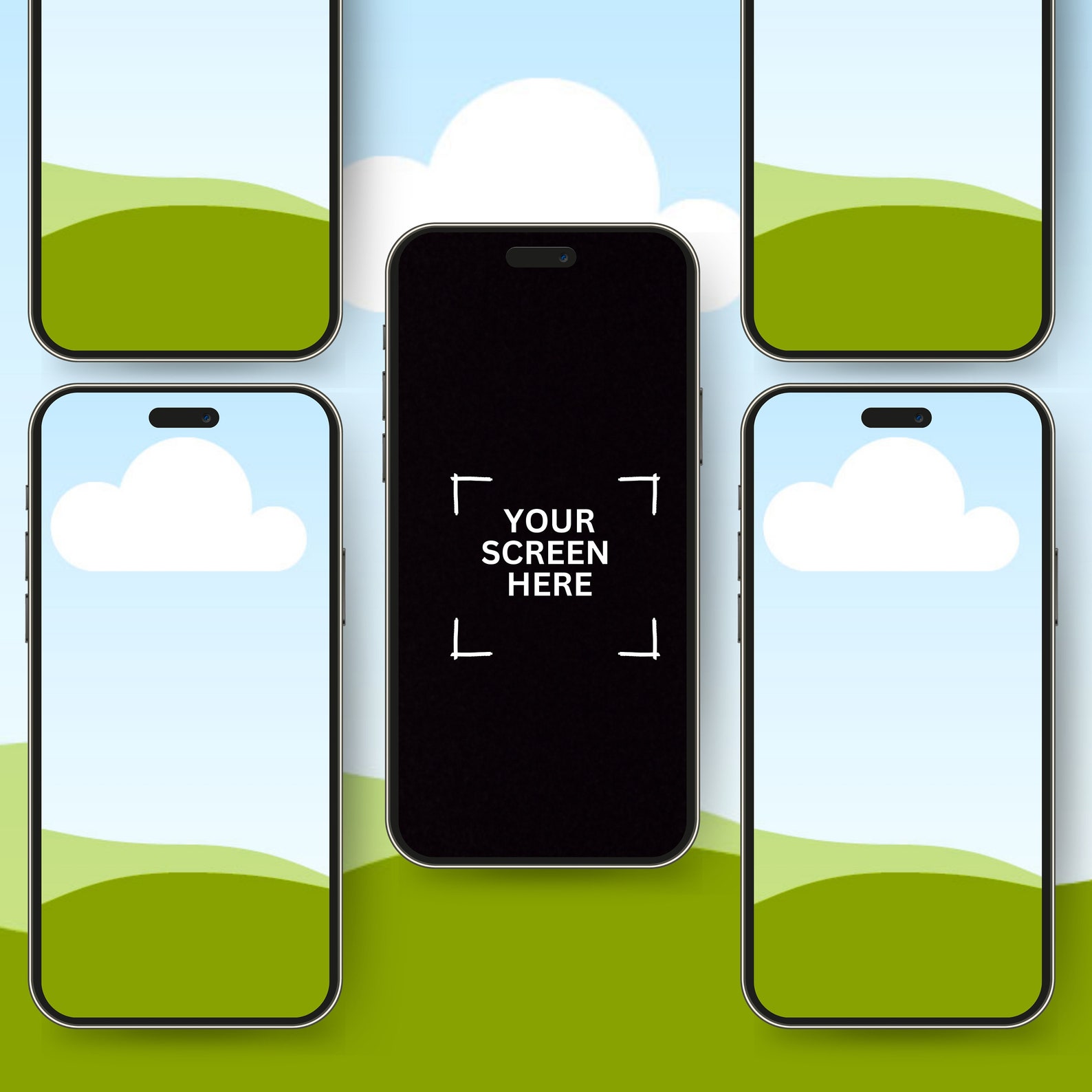 IPhone 15 Screen Mockup Bundle – Canva Drag & Drop Frames (digital ...