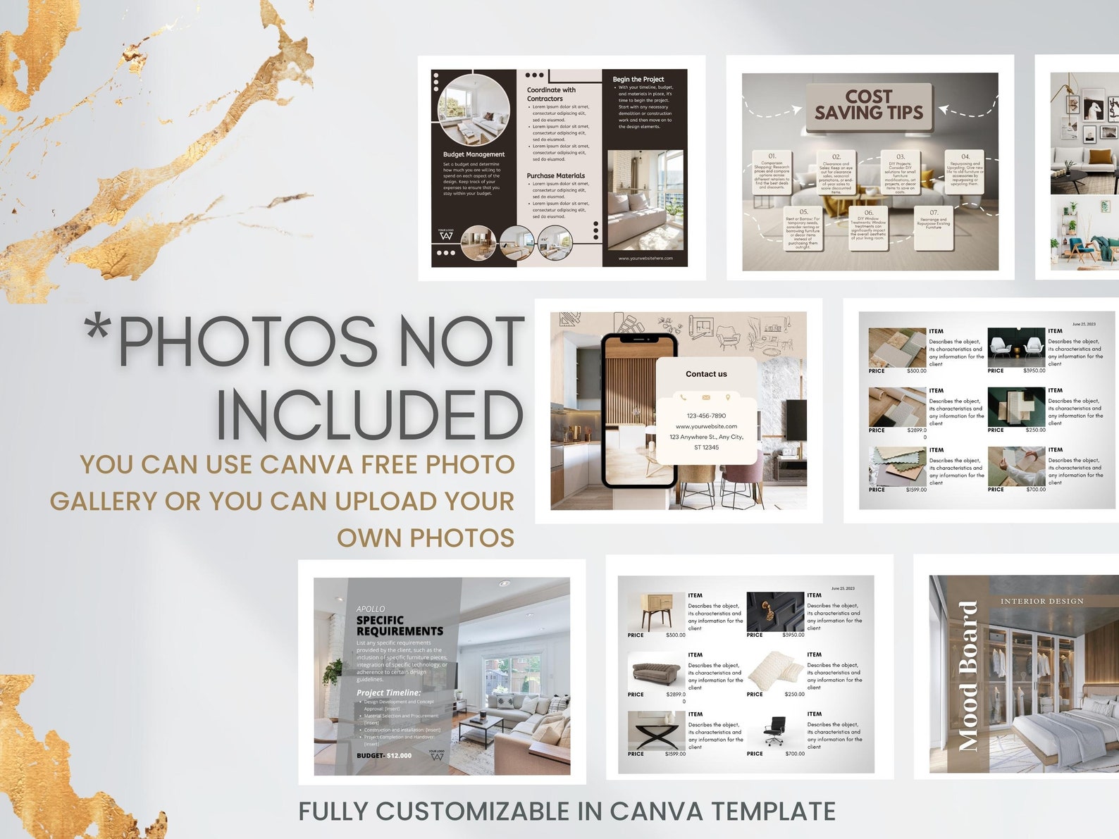 Interior Presentation Design Guide Moodboard Template in - Etsy