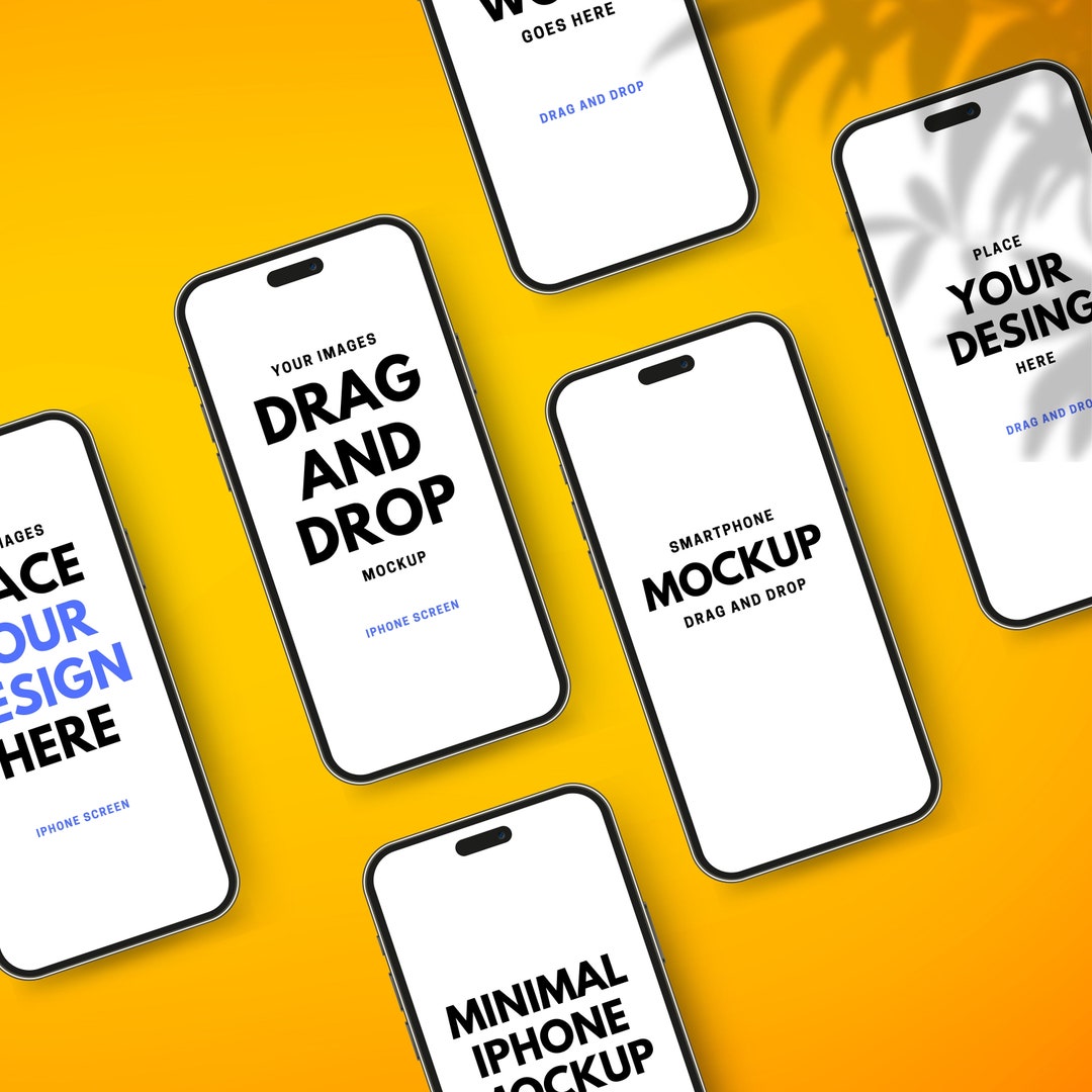 Drag and Drop iPhone 15 Screen Mockup Bundle-device Screen Canva ...