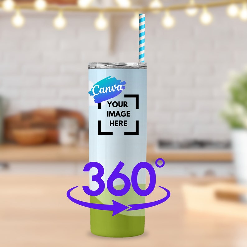 20oz Rotating 360 Degrees Tumbler Mockup Canva Design Tumbler Animation ...