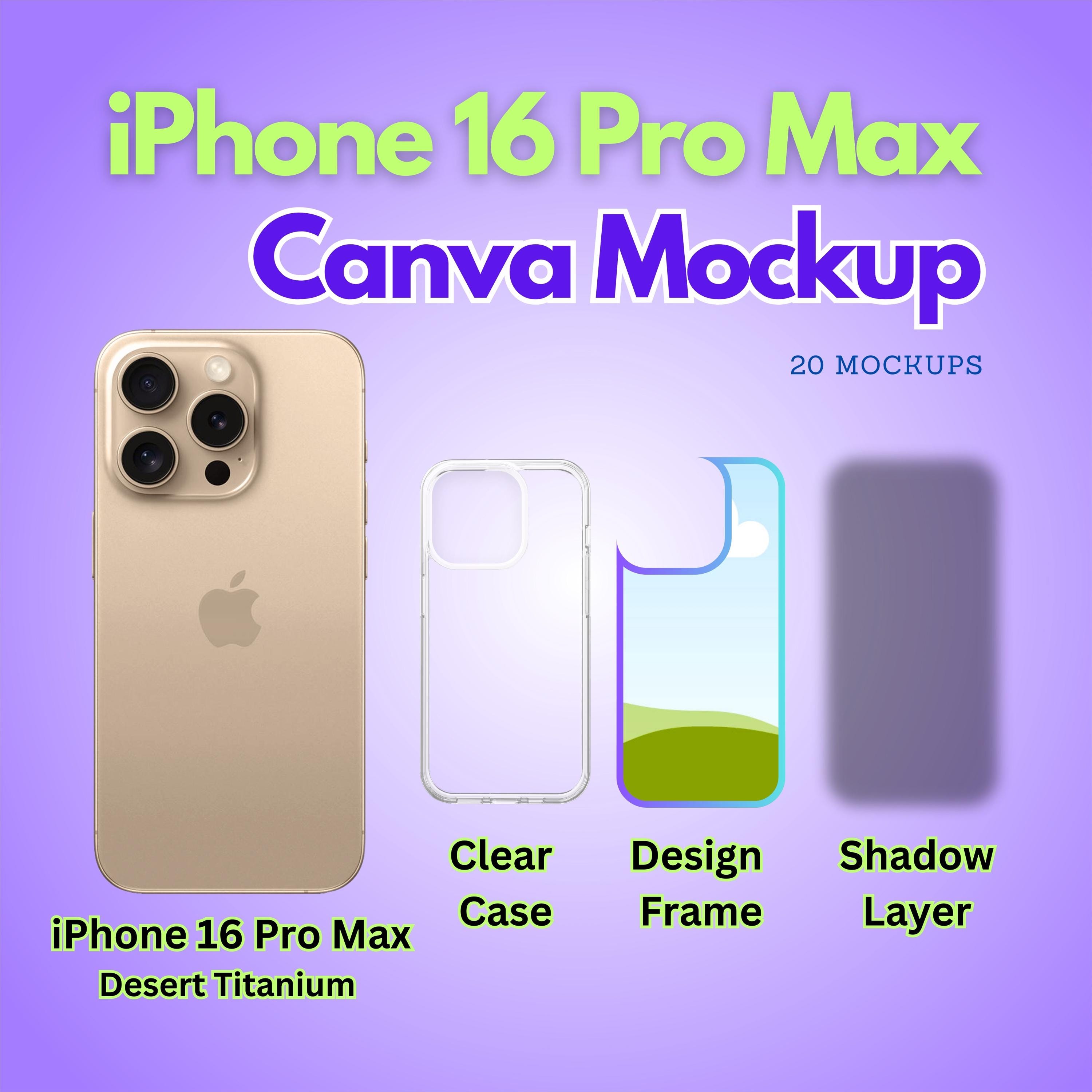 IPhone 16 Pro and iPhone 16 Pro Max Clear Case Mockup Bundle X 20 Drag ...