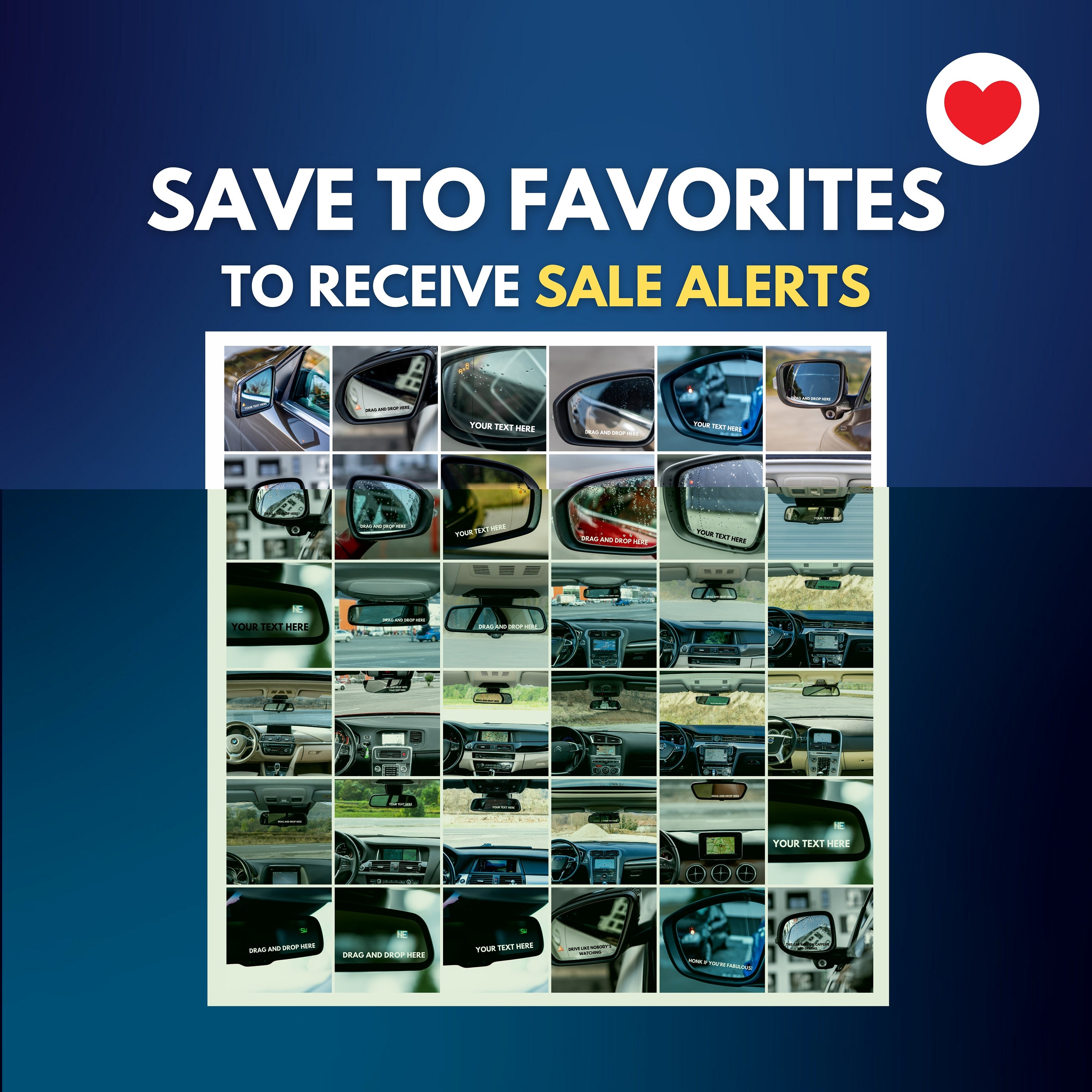 Car Rearview Mirror Mockup | Drag and Drop Your Sticker or Decal Mockup ...