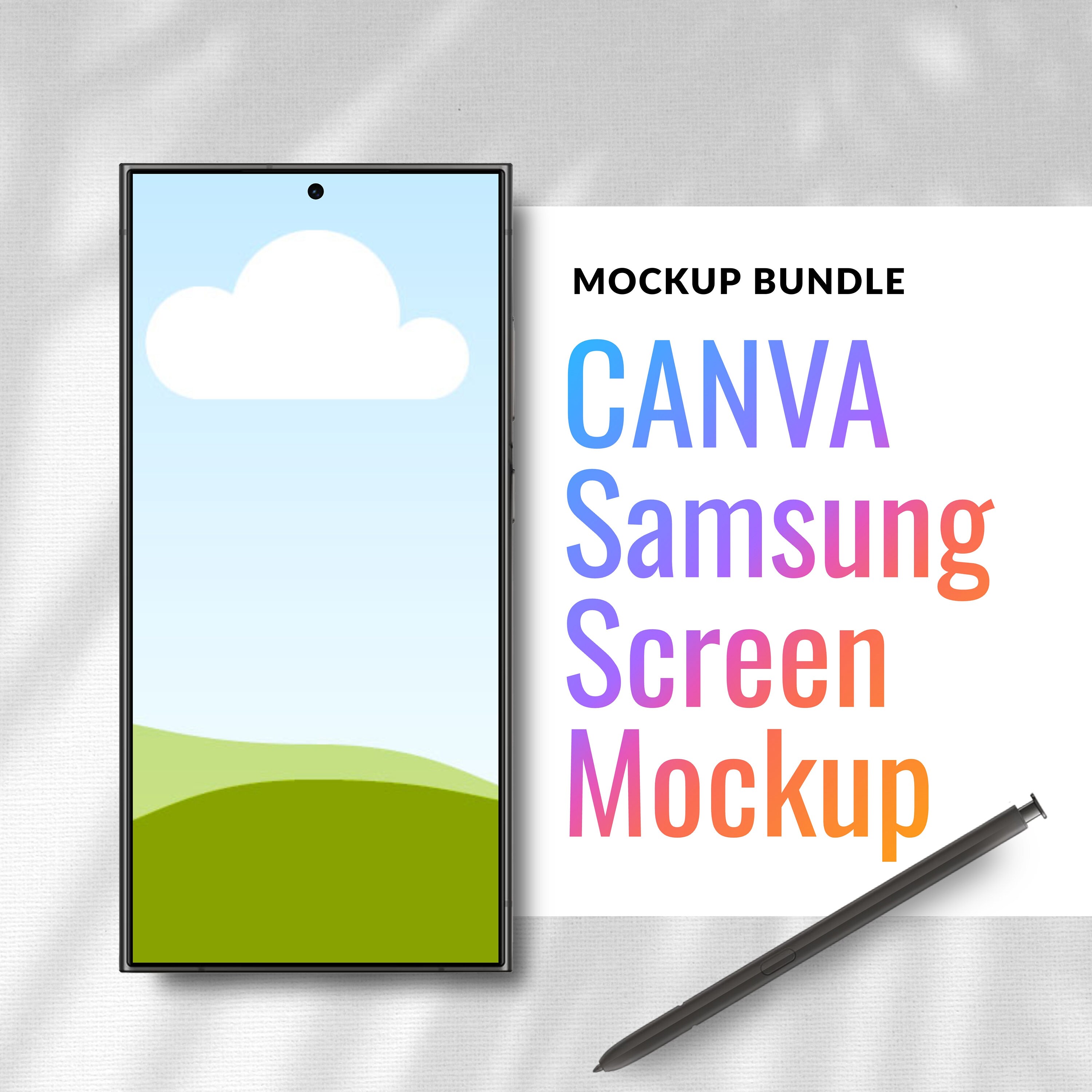Samsung S24 Ultra Screen Mockup Bundle X 35 Drag and Drop Canva Frame ...