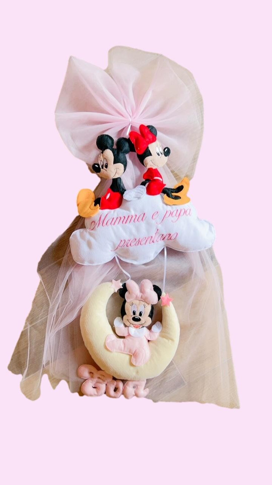 Mickey and Minnie Birth Bow Maxi Welcome Rosette Newborn Layette ...