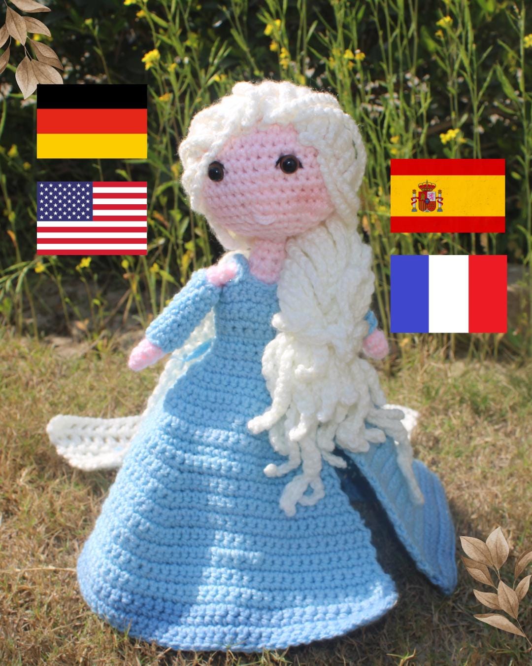 Elsa Amigurumi Crochet Pattern: Snow Queen Doll (PDF Download) Beginner ...