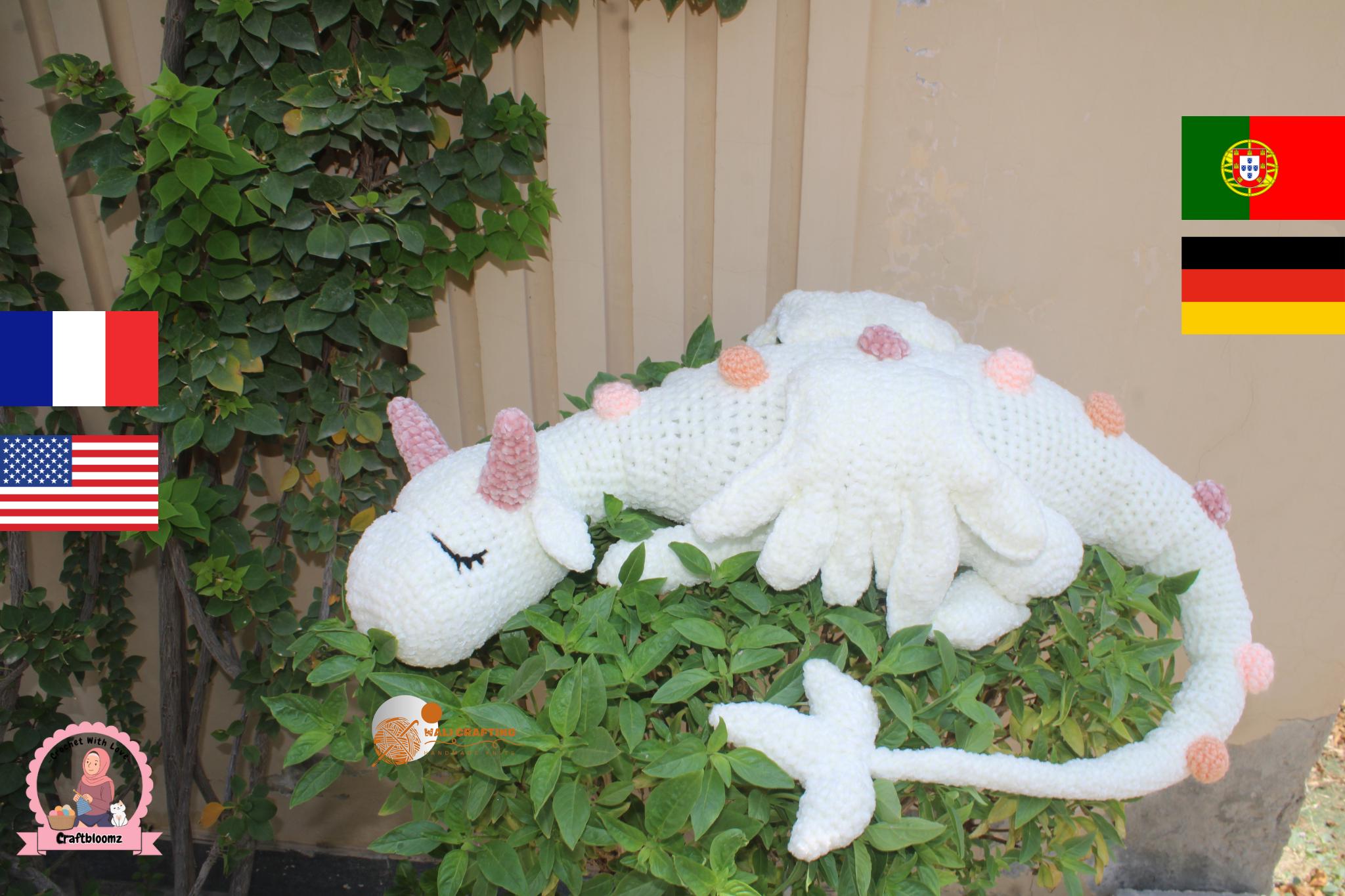 Crochet Sleeping Dragon Pattern: 5ft Amigurumi (PDF Download) - Etsy