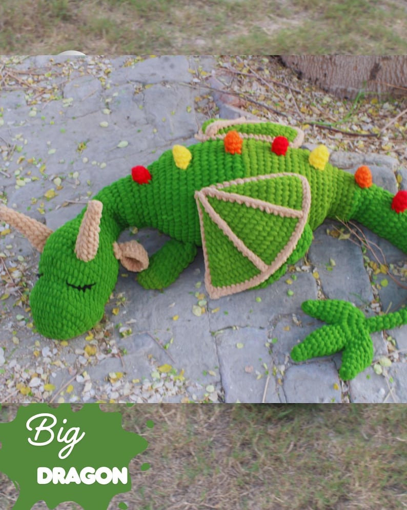 Crochet Sleeping Dragon Pattern-instant Download PDF File. - Etsy