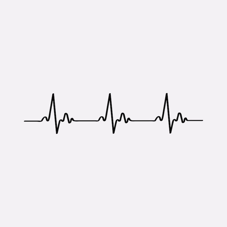 Heartbeat Line SVG Files ECG EKG Cut Files Healthcare Vector Files ...