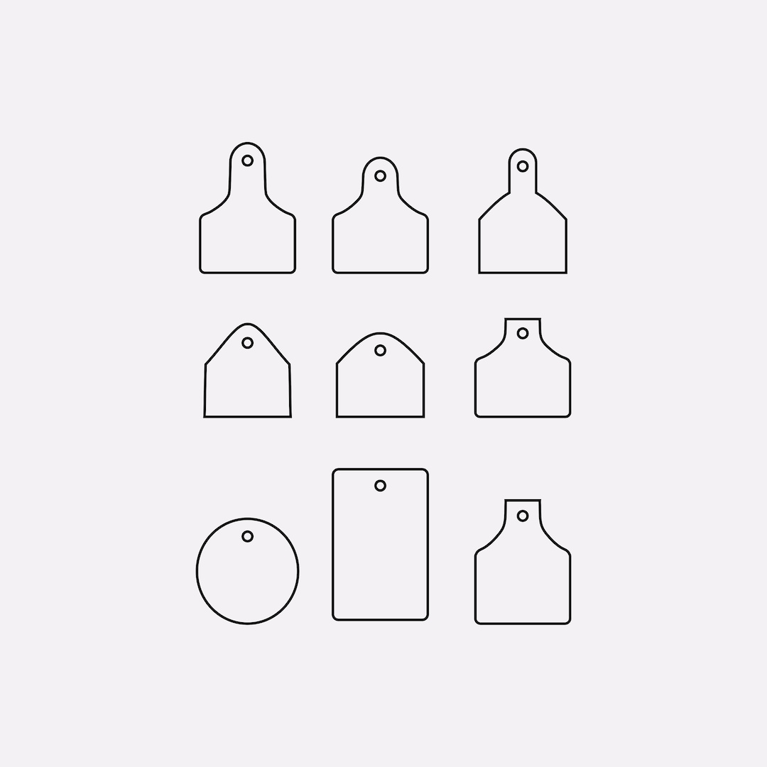 Cow Tag Outlined Svg, Png, Cow Tag Png, Ear Tag Cow Svg, Ear Tag ...