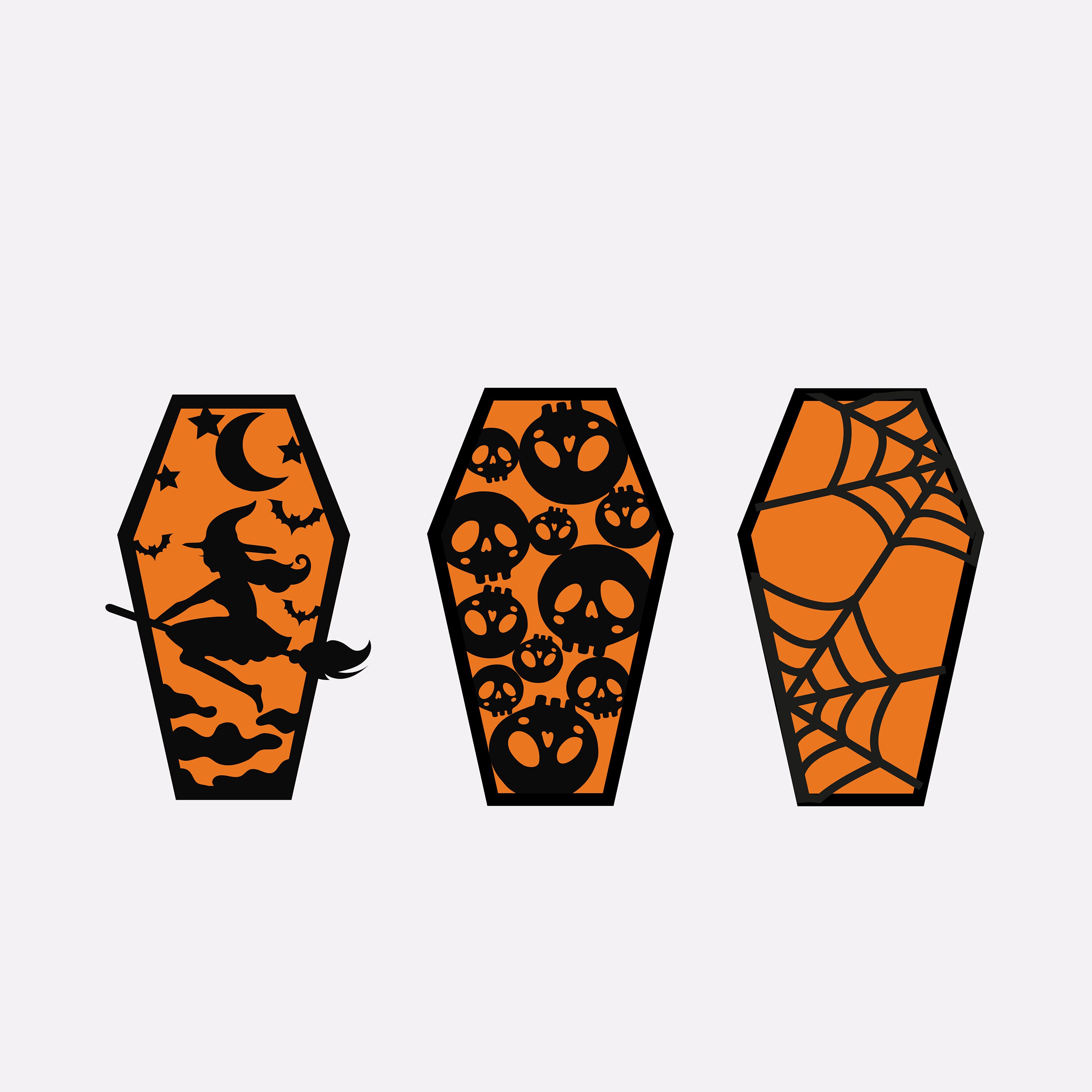 Halloween Coffins Svg Bundle Skull Svg Halloween Svg Witch - Etsy