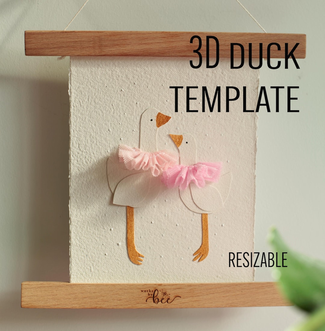 3D Goose Template, Goose Shadow Box SVG Template, DIY Baby Shower Gift ...