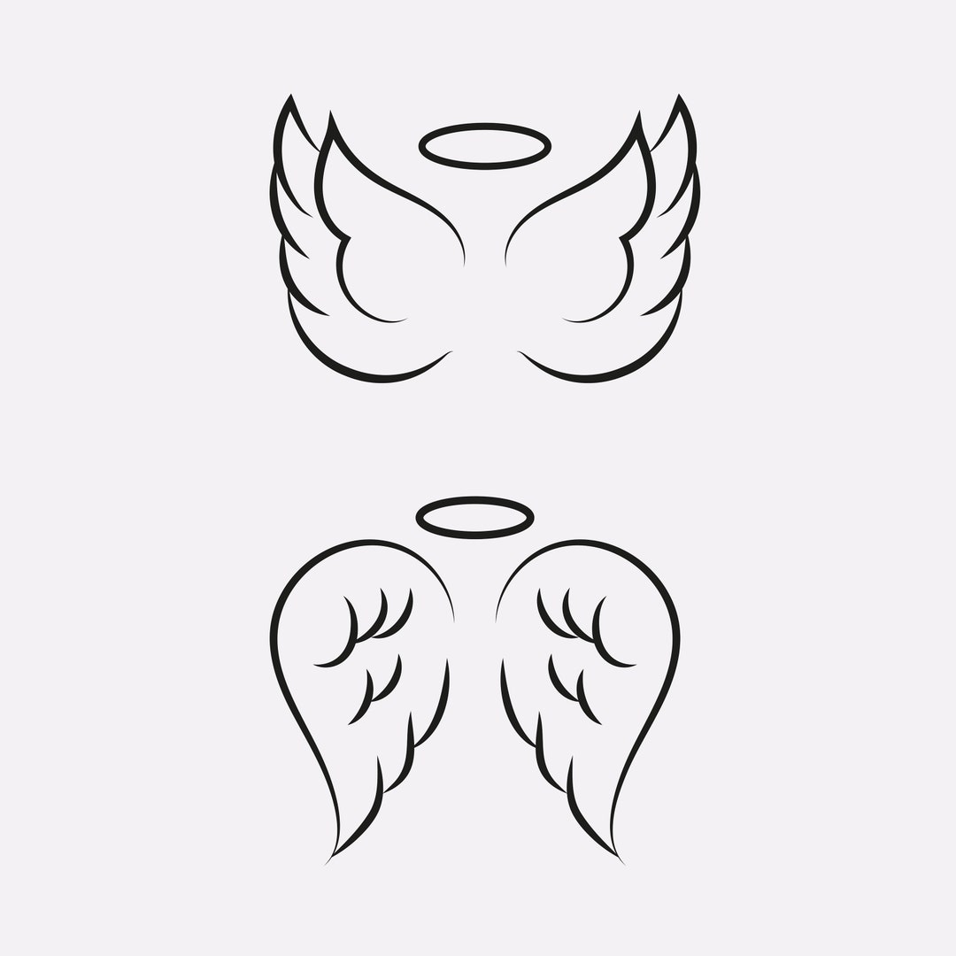 Angel Wings SVG, Angel Wing SVG, Angel Wing Outline, Svg Bundle, Angel ...