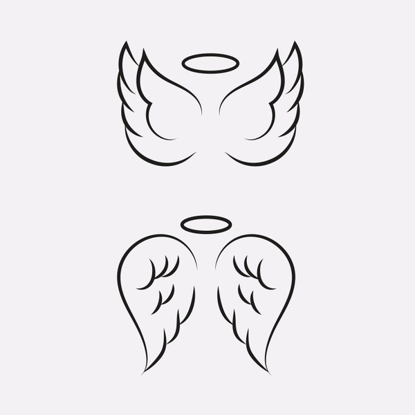 Wing Outline Clipart - Etsy