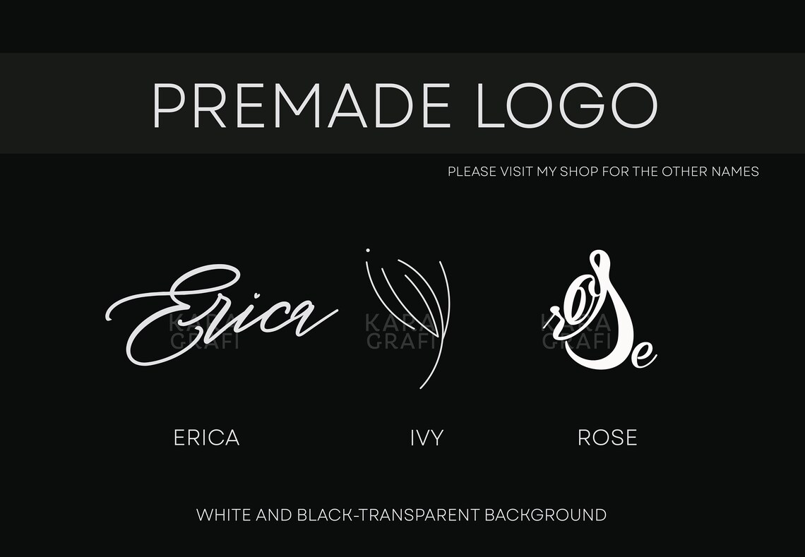 PREMADE Name Logo Design for Erica Ivy Rose Tattoo Logo - Etsy