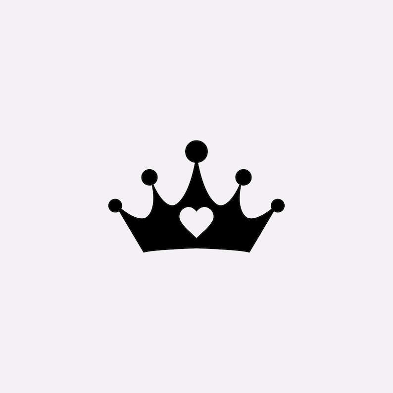 Crown With Heart - Princess, Queen - Instant Digital Download - Svg ...