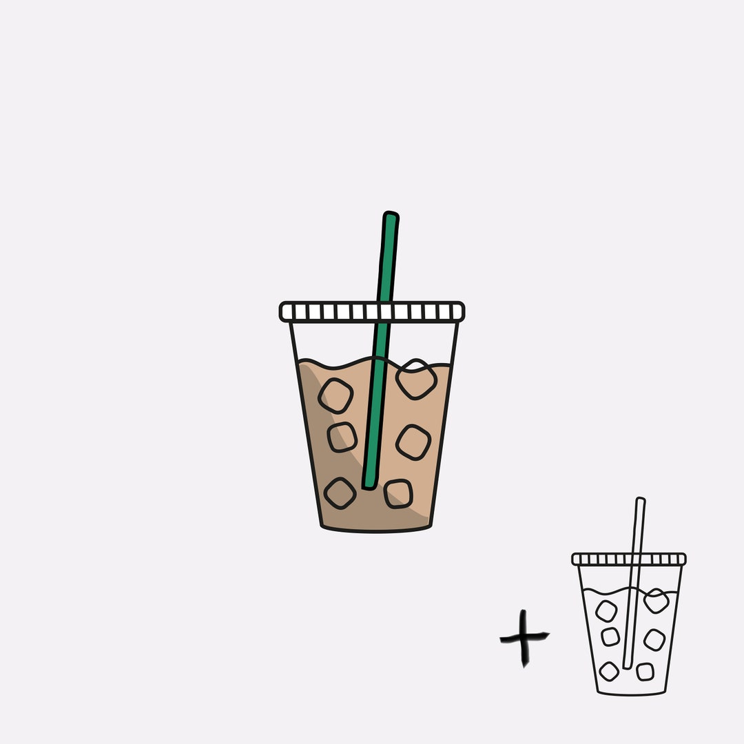 Iced Coffee SVG PNG Files for Cutting Machines, Digital Clipart, Coffee ...