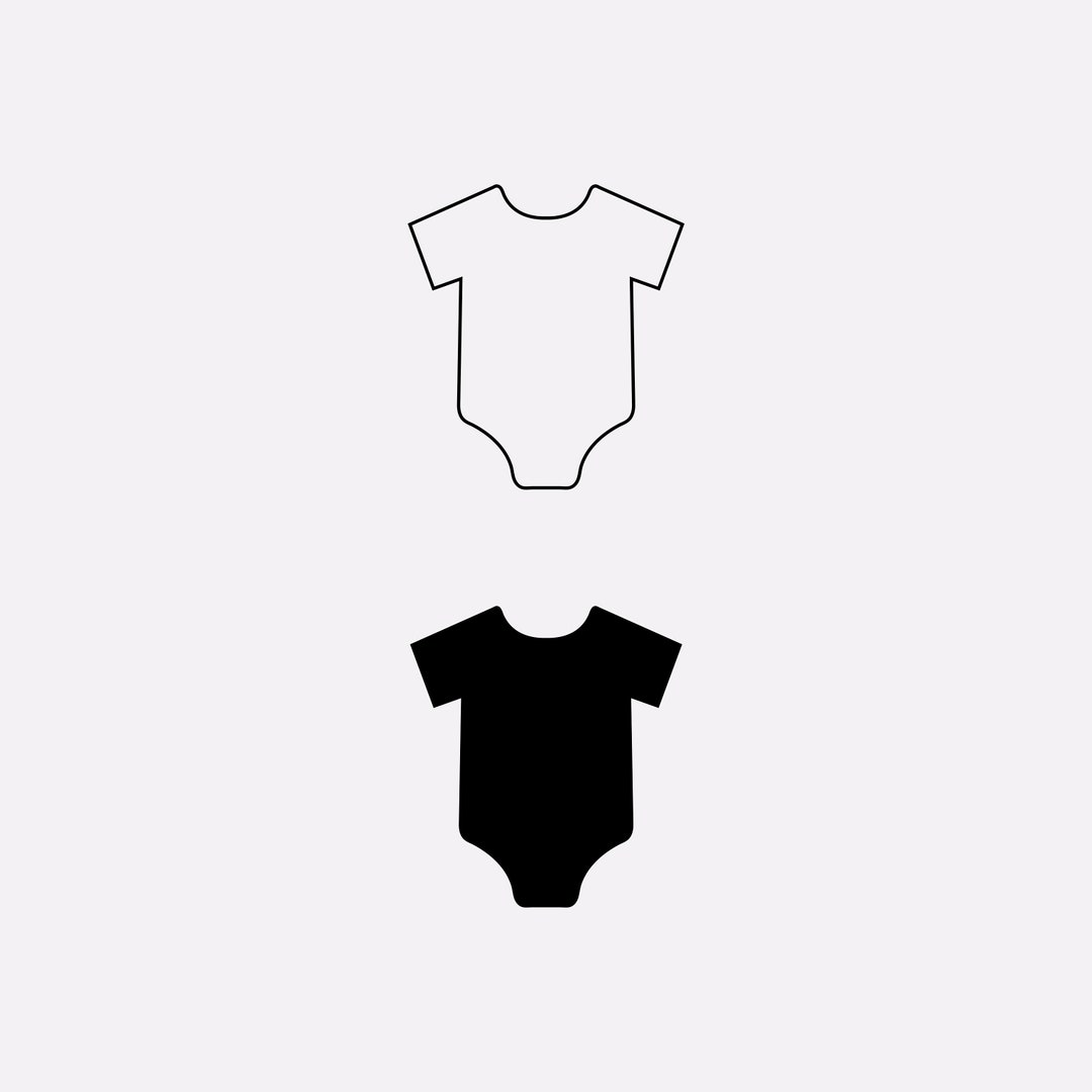 Baby Onesie Silhouette Outline Svg, Romper Suit Svg, Bodysuit Svg, Baby ...