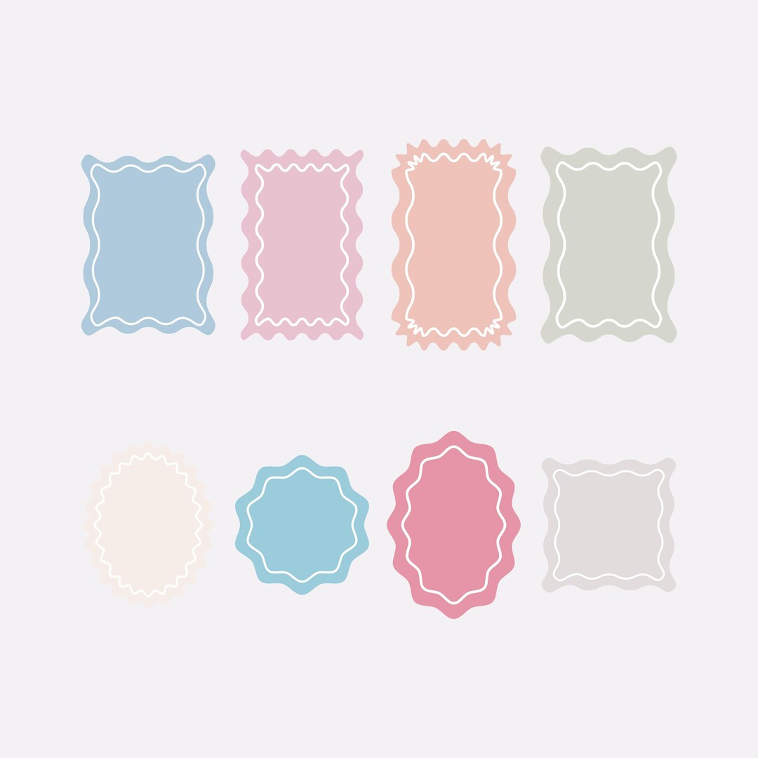 8 Wavy Border Svg, Wavy Shape Svg, Wavy Invitation Frame Svg,wave Svg ...