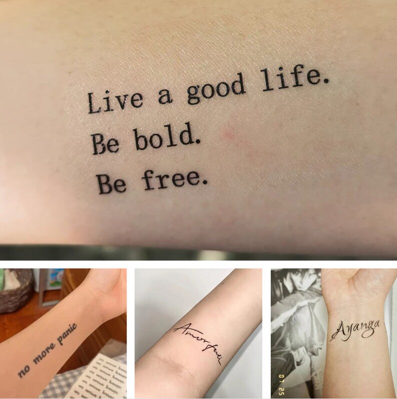 Custom Temporary Tattoo / Personalized Signature Font Tattoo Sticker ...