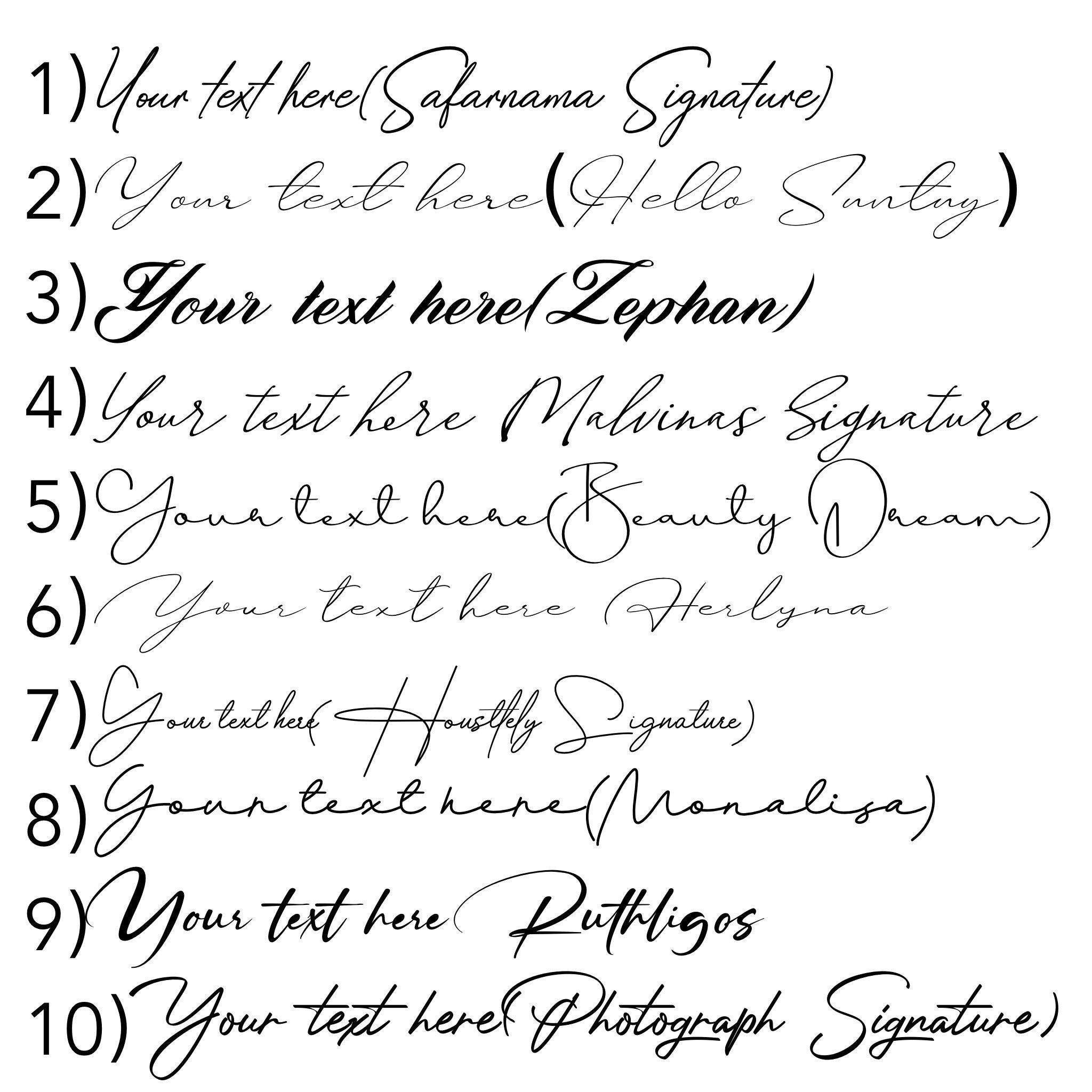 Custom Temporary Tattoo / Personalized Signature Font Tattoo Sticker ...