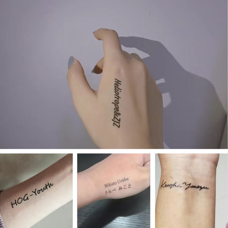 Custom Temporary Tattoo / Personalized Signature Font Tattoo Sticker ...