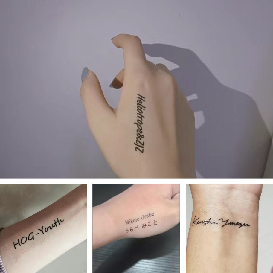 Custom Temporary Tattoo / Personalized Signature Font Tattoo Sticker ...