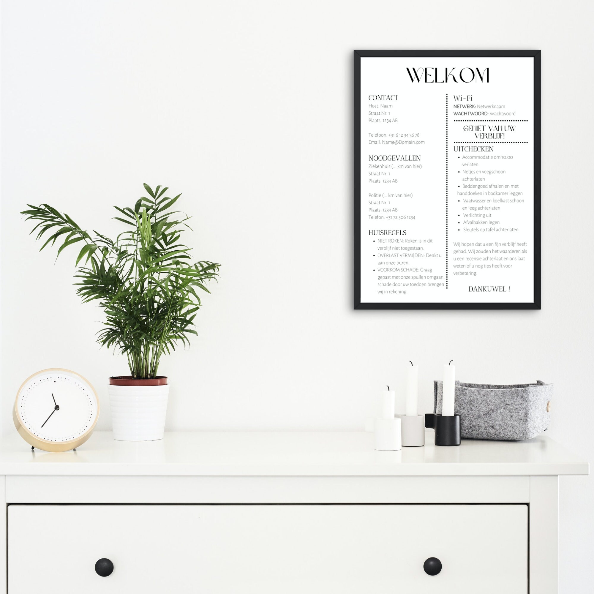 Dutch Welcome Sign Template | Airbnb | DUTCH | Welkom | Checkout ...