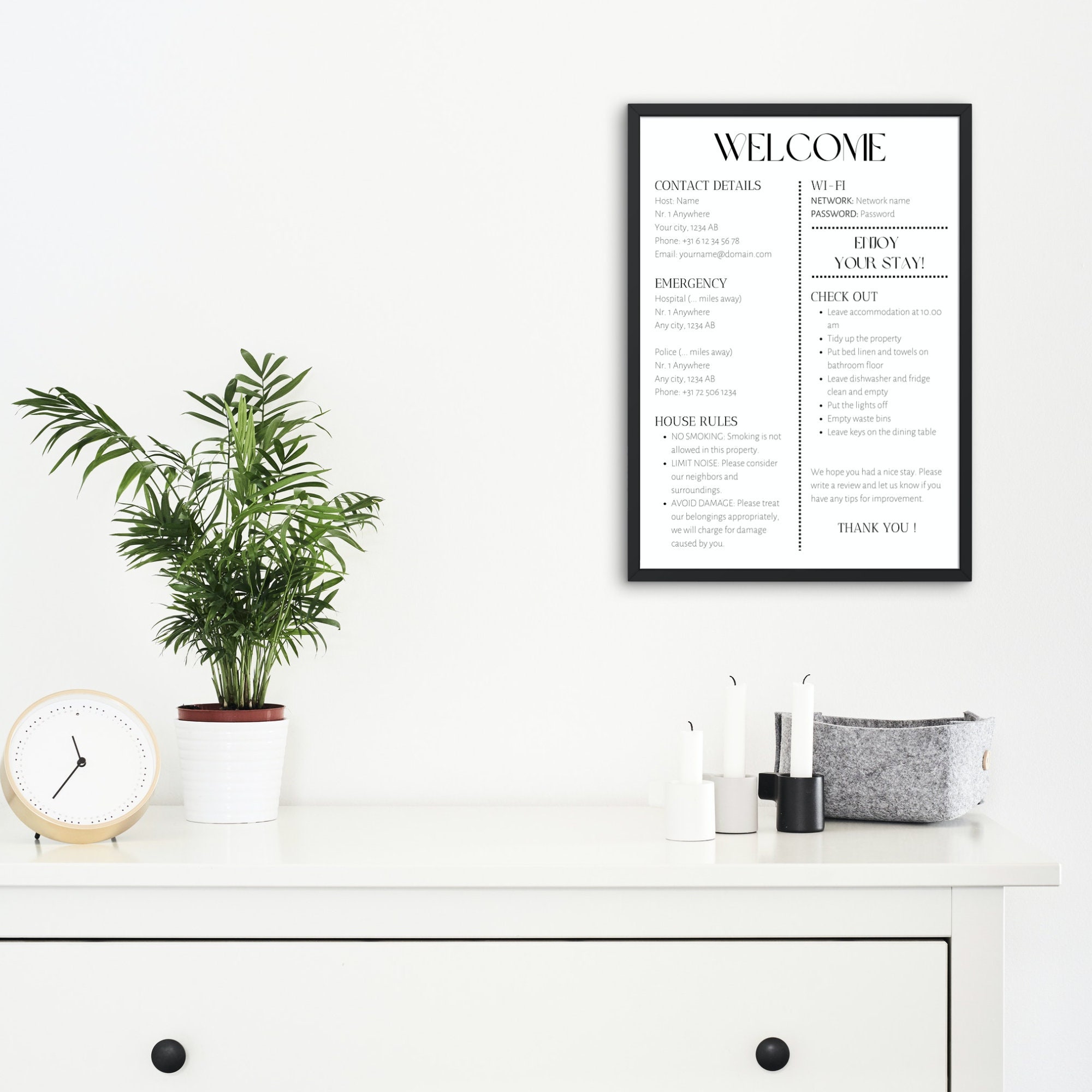 English Welcome Sign Template | Airbnb | English | Checkout ...