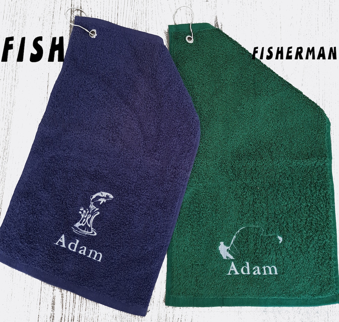 Personalized Fishing Towel With Clip, Embroidered Angler Gift - Etsy UK