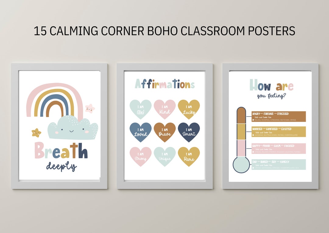15 Calming Corner Classroom Boho Calm Down Printable Decor - Etsy