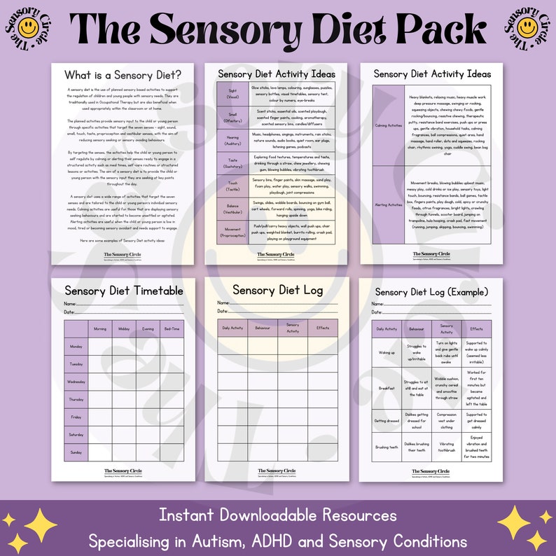 The Sensory Diet Pack Educational SEN Resource Autism, ADHD and Sensory ...
