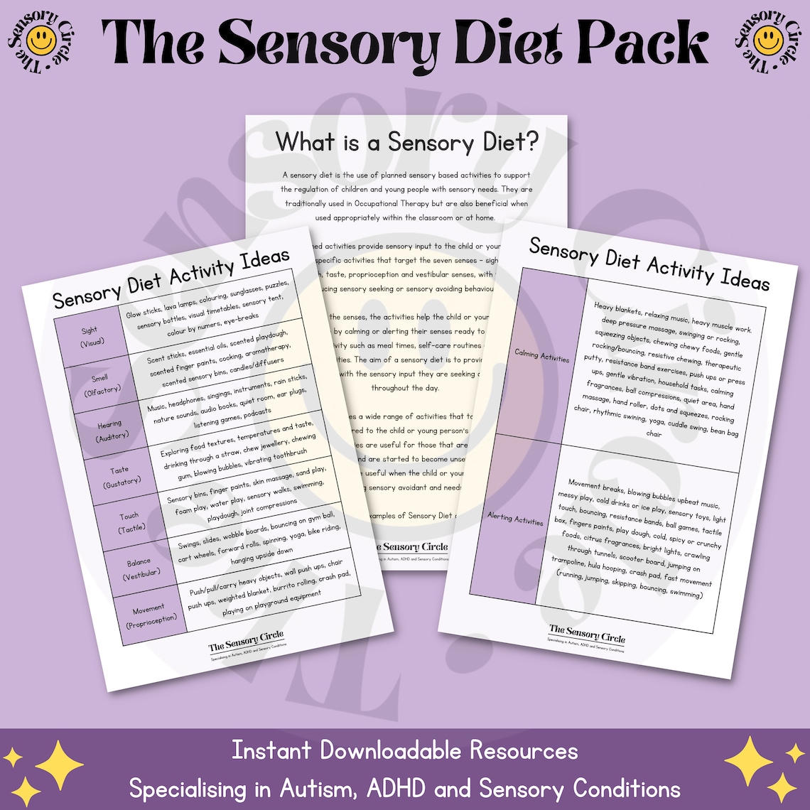 The Sensory Diet Pack Educational SEN Resource Autism, ADHD and Sensory ...