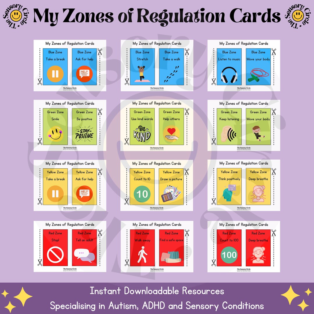 My Zones of Regulation Cards Educational SEN Resource Autism, ADHD and ...