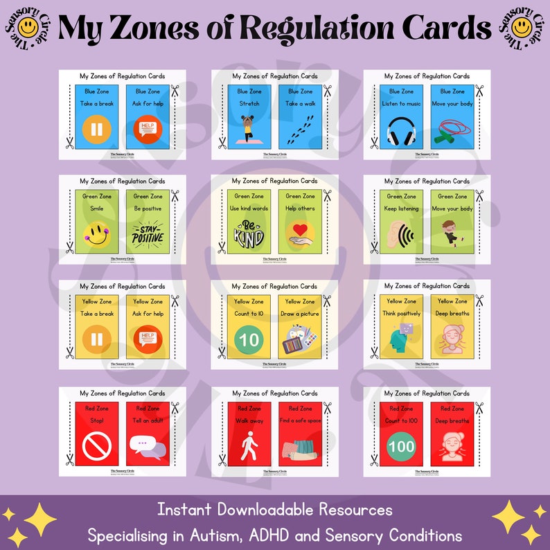 My Zones of Regulation Cards Educational SEN Resource Autism, ADHD and ...