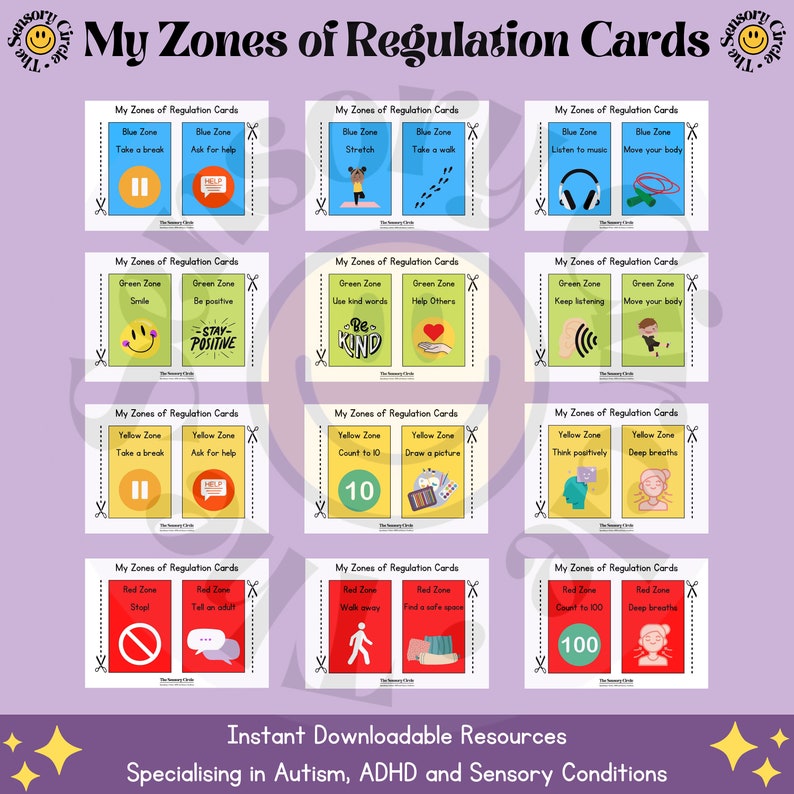 My Zones of Regulation Emoji Bundle Educational SEN Resource - Etsy UK