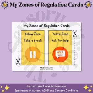 My Zones of Regulation Cards Educational SEN Resource Autism, ADHD and ...