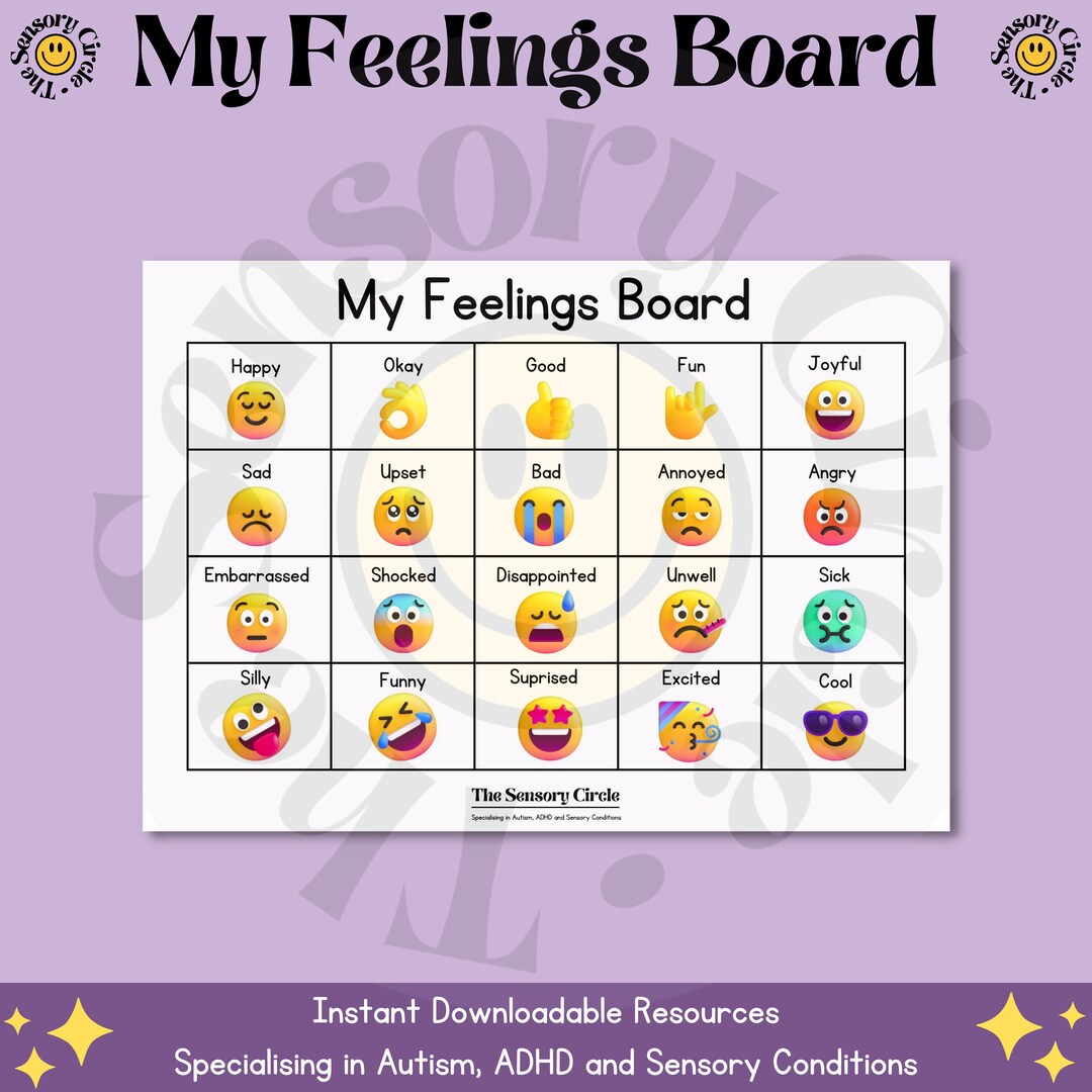 My Feelings Board PECS Educational SEN Resource Autism, ADHD and ...