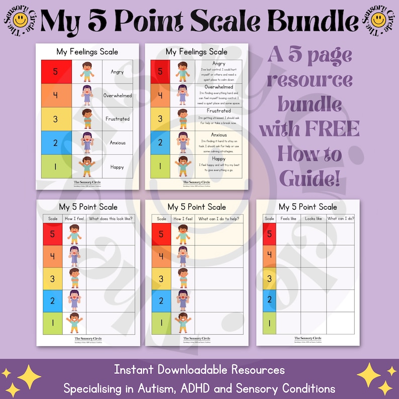 My 5 Point Scale Children Bundle Educational SEN Resource Autism, ADHD ...