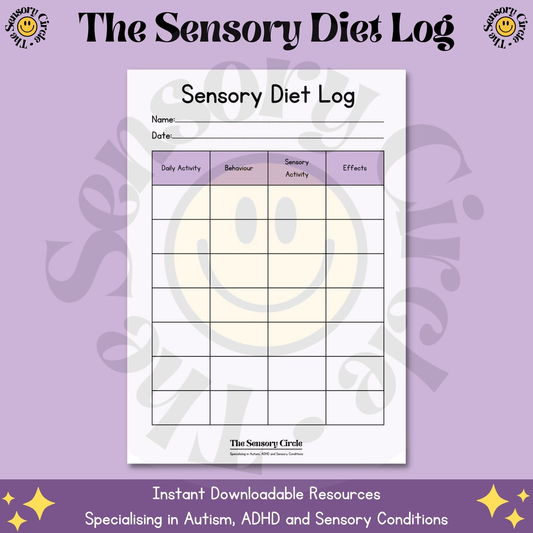 The Sensory Diet Log Educational SEN Resource Autism, ADHD and Sensory ...