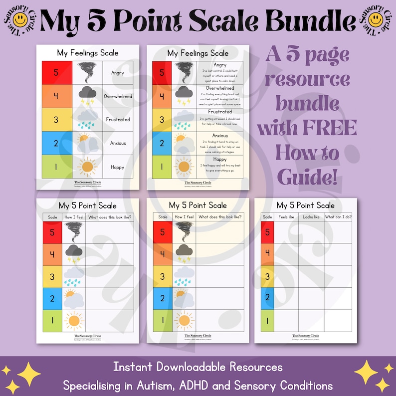 My 5 Point Scale Weather Bundle Educational SEN Resource Autism, ADHD ...