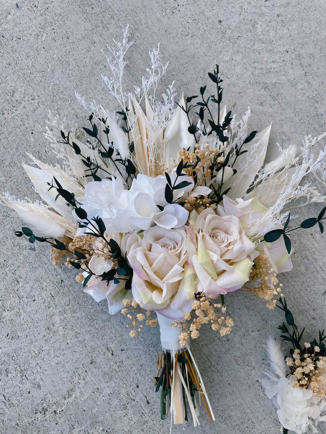 Champaign Rose / Wedding Bouquet/ Everlasting/ Silk Roses/ Dried ...