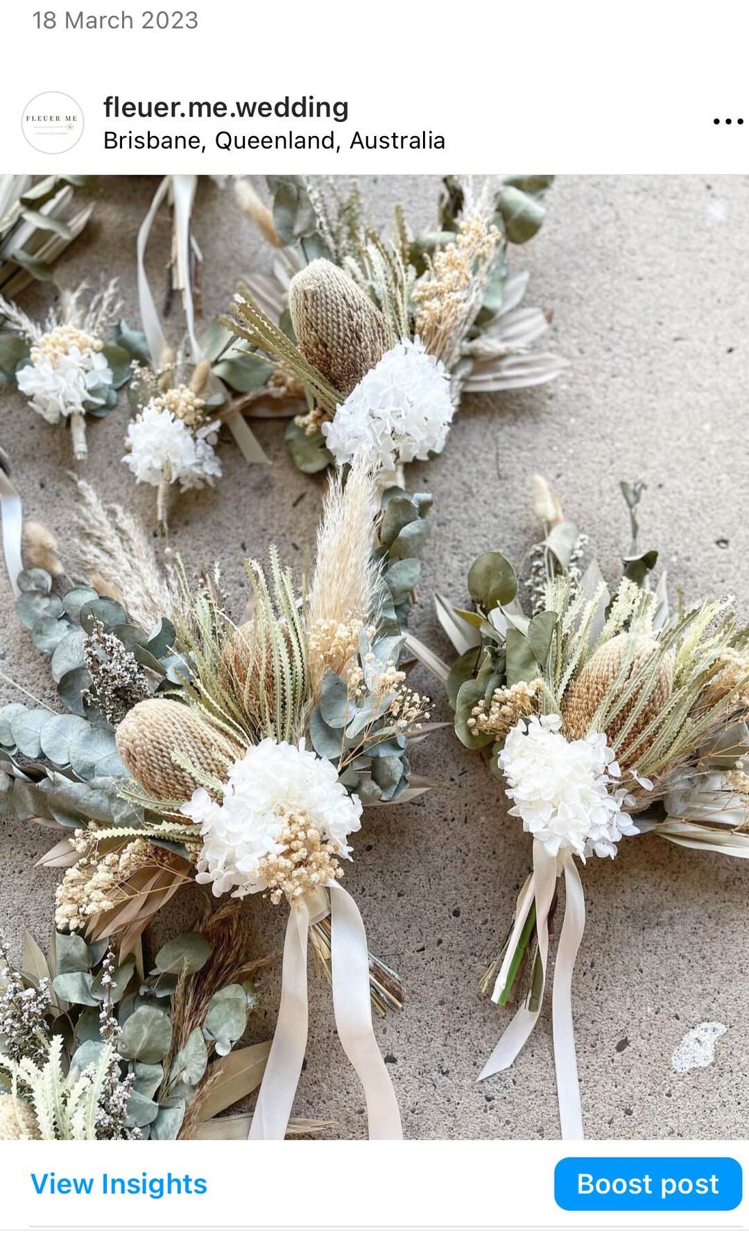 Native Bouquet/ Wedding/ Bridal/ Buttonhole/ Corsage /banksia/ Dried ...