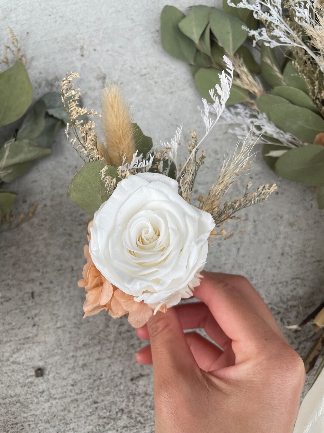 Buttonhole/ Boho/ Rustic/ Dried Flowers/ Wedding/ Formal/ Men Flowers ...
